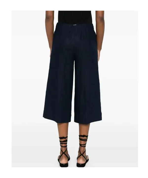 TWINSET Floral Embroidered Wide-leg Cropped Pants