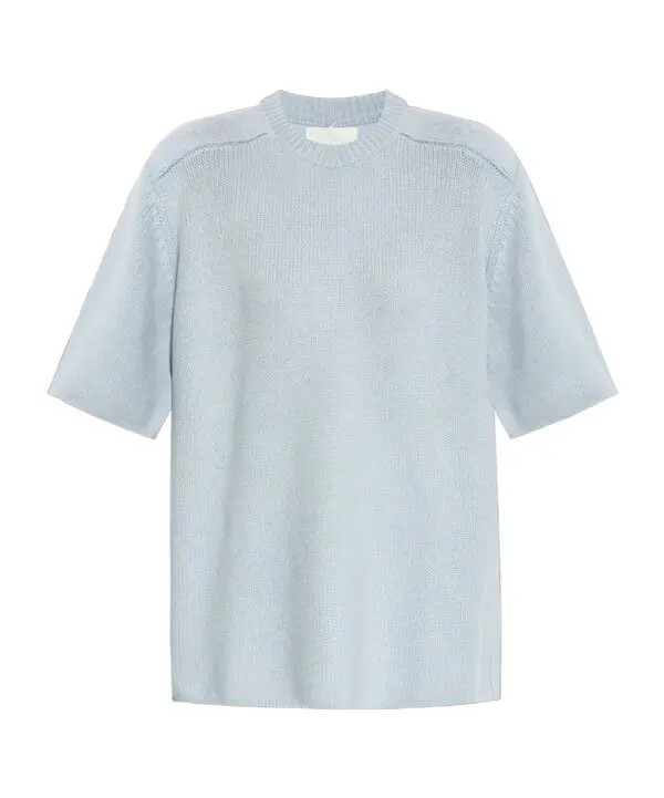 LISA YANG Short-sleeve Ribbed T-shirt - Light Blue