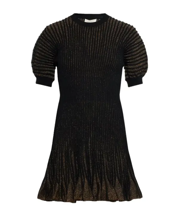Ulla Johnson Talie Mini Dress With Puff Sleeves And Pleated Skirt