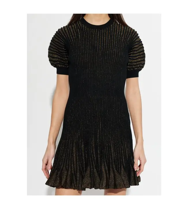 Ulla Johnson Talie Mini Dress With Puff Sleeves And Pleated Skirt