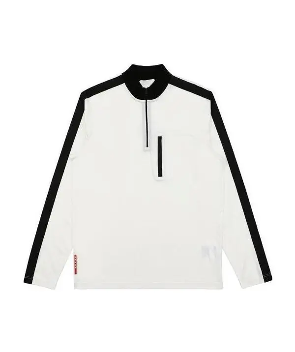 Prada Long Sleeve Zipper Detail T-shirt - White