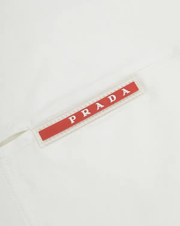 Prada Long Sleeve Zipper Detail T-shirt - White