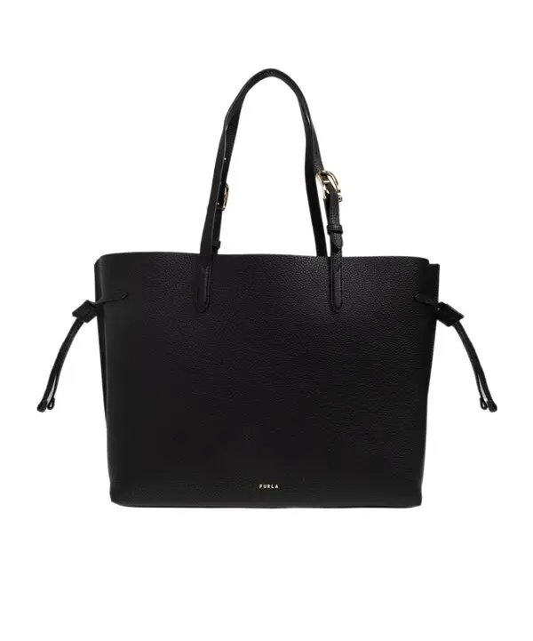 Furla Ava Large Shopper Bag With Logo Detail - Black