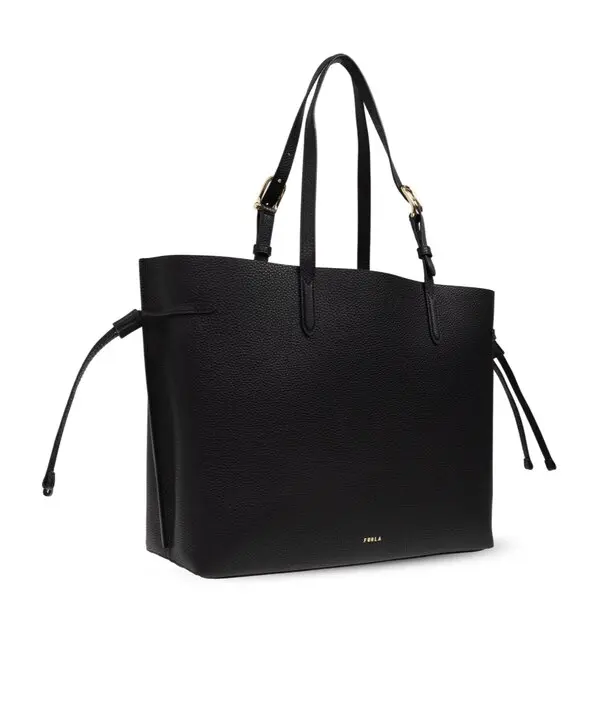 Furla Ava Large Shopper Bag With Logo Detail - Black