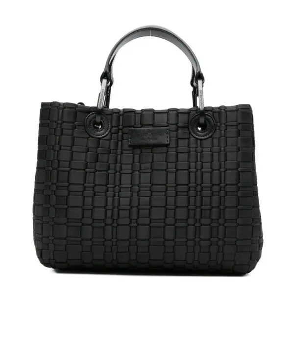 Emporio Armani Logo Patch Woven Tote Bag