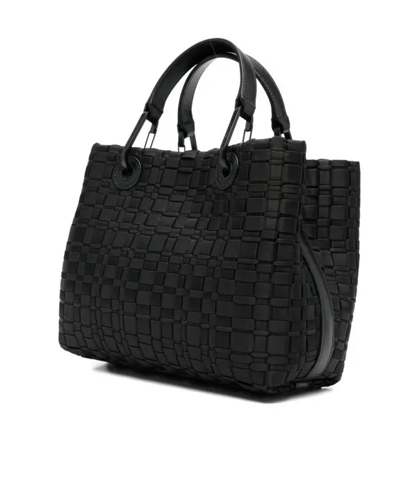 Emporio Armani Logo Patch Woven Tote Bag