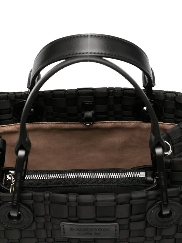 Emporio Armani Logo Patch Woven Tote Bag