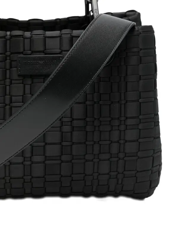 Emporio Armani Logo Patch Woven Tote Bag