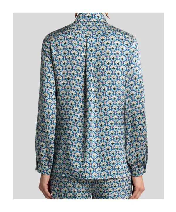 Etro Micro Palm Motif Twill Shirt