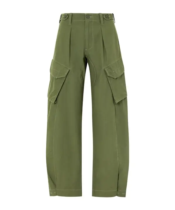R13 Cotton Barrel-leg Cargo Pants - Green