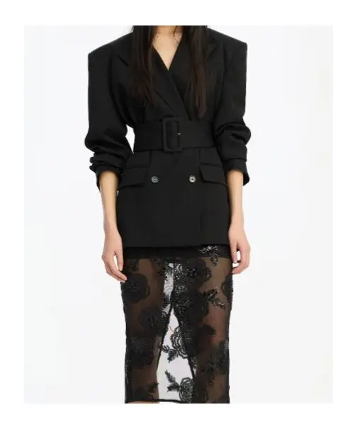 ROTATE BY BIRGER CHRISTENSEN Belted Double-breasted Blazer