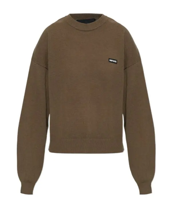 ROTATE BY BIRGER CHRISTENSEN Crew-neck Logo-patch Sweater