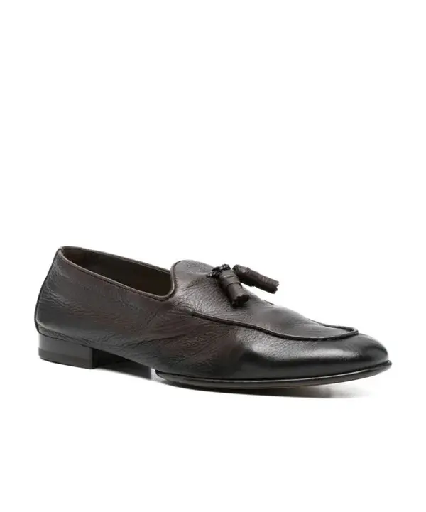 DOUCAL'S Tassel Leather Loafers - Black