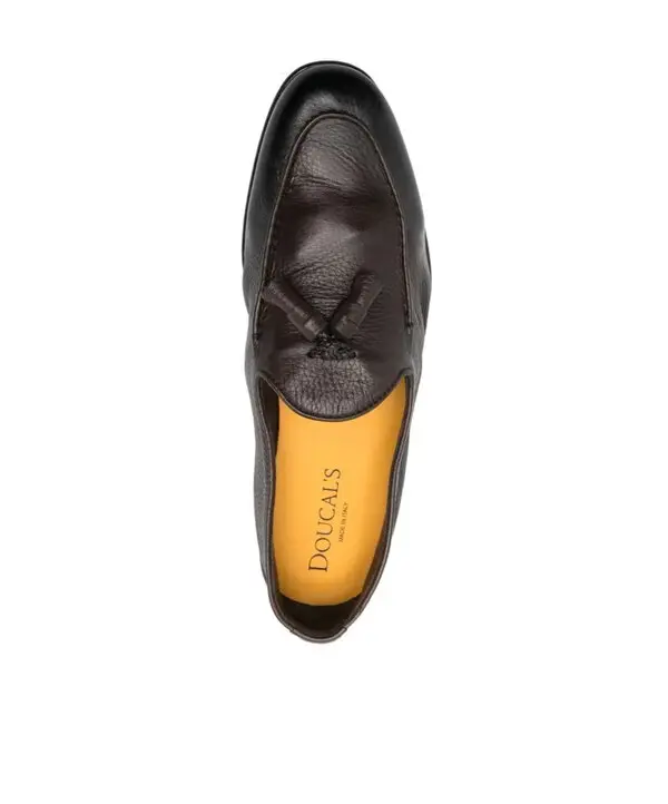 DOUCAL'S Tassel Leather Loafers - Black