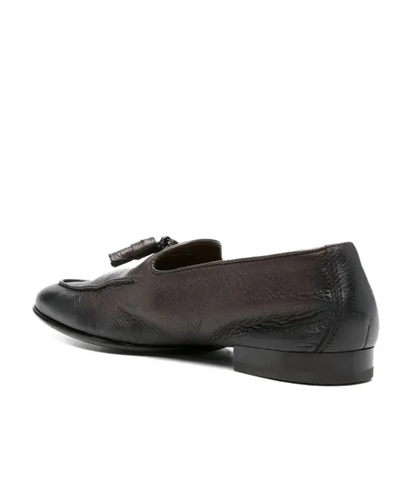 DOUCAL'S Tassel Leather Loafers - Black