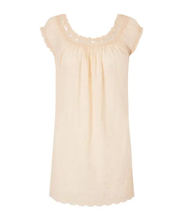 DÔEN Organic Cotton-voile Mini Dress - Nude