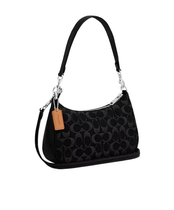 COACH Signature Denim Laurel Shoulder Bag