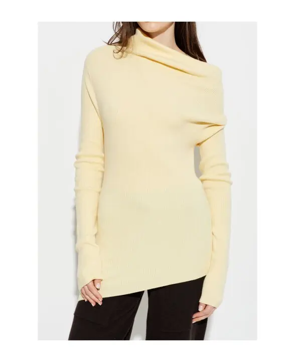LISA YANG Draped Roll-neck Knitted Top
