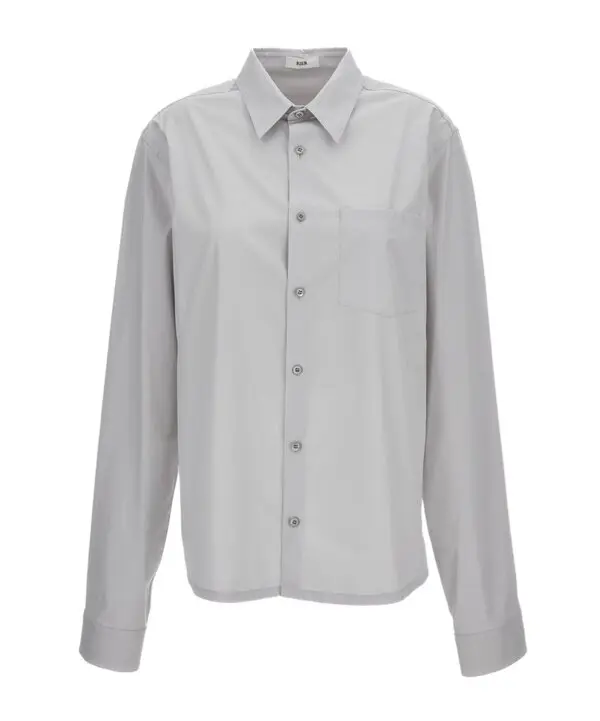 RIER Button-up Long-sleeved Shirt - Light Gray