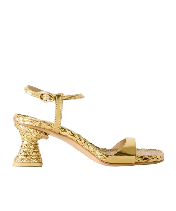 Cult Gaia 64mm Javiera Sandals - Golden