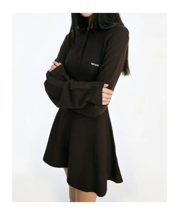 ROTATE BY BIRGER CHRISTENSEN Long Sleeve Knit Polo Dress