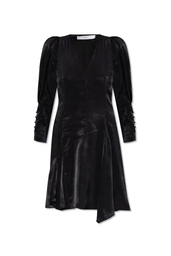 IRO PARIS V-neck Asymmetrical Dress - Black