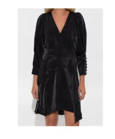 IRO PARIS V-neck Asymmetrical Dress - Black
