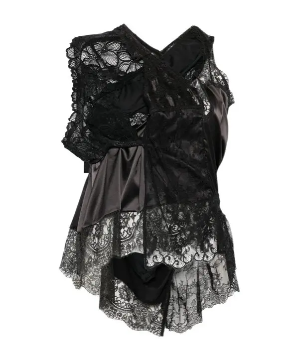 Junya Watanabe V-neck Lace Trimmed Cover-up