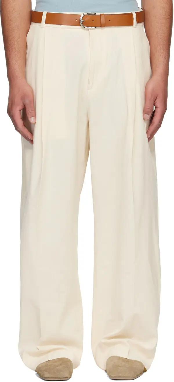 Studio Nicholson Curved Leg Trousers - White