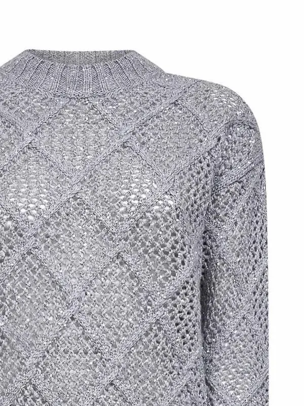 Max Mara Ellade Cropped Jumper With Sequins - Gray
