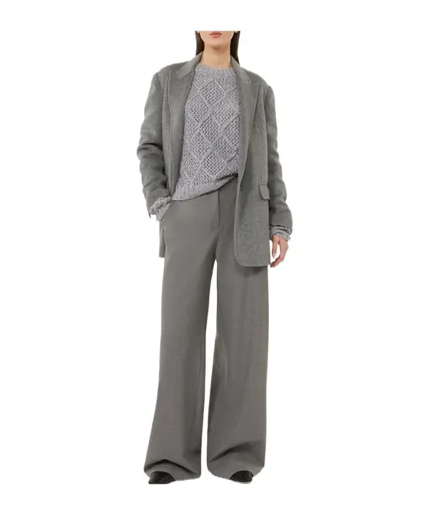 Max Mara Ellade Cropped Jumper With Sequins - Gray