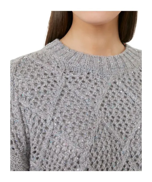 Max Mara Ellade Cropped Jumper With Sequins - Gray