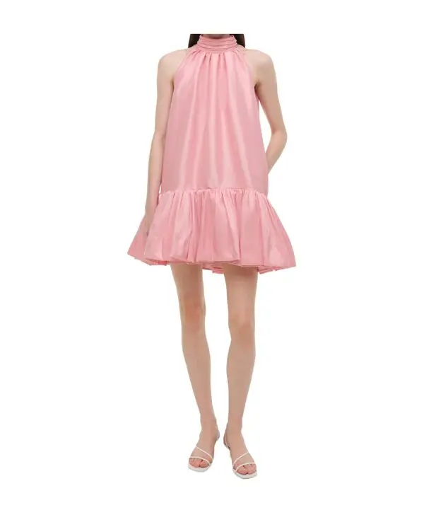 Simkhai Hope Ruffled Halterneck Dress - Grey Rose
