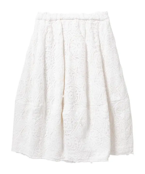 Comme Des Garçons Lace Midi Skirt - White