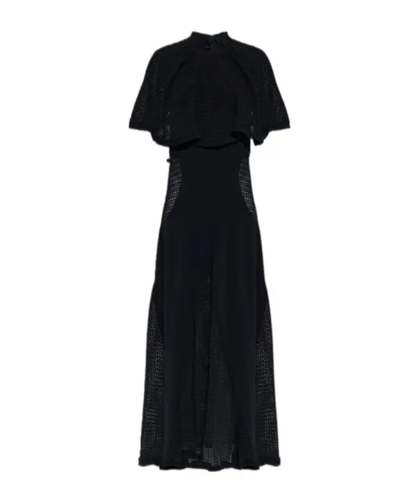 LANVIN Open Back Cape Overlay Dress