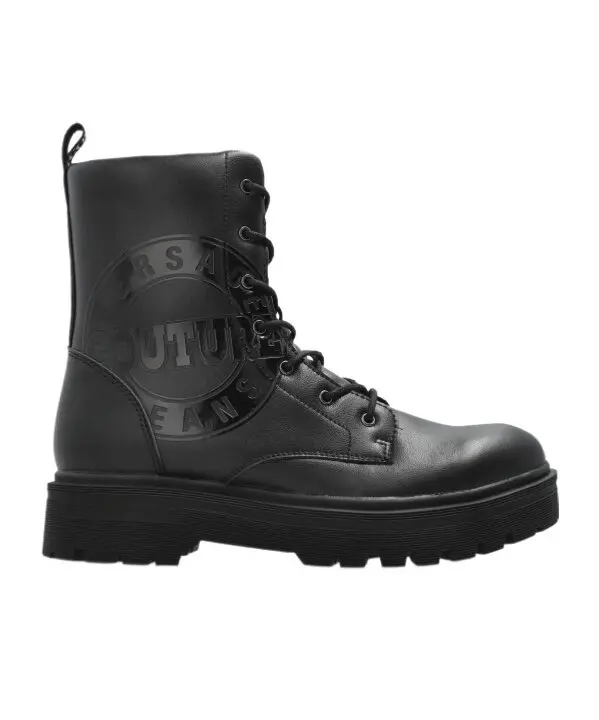 Versace Logo Printed Lace-up Boots
