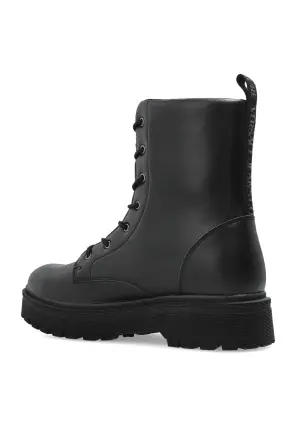 Versace Logo Printed Lace-up Boots