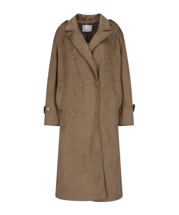 THE FRANKIE SHOP Pembroke Double-breasted Coat - Camel