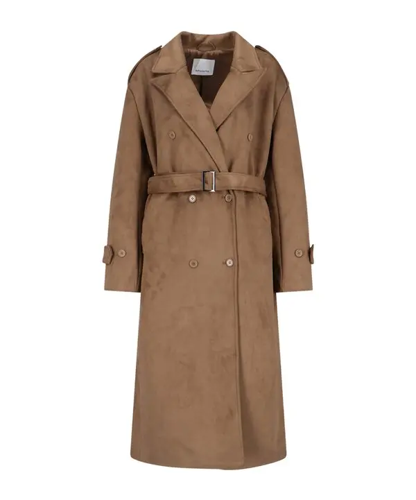 THE FRANKIE SHOP Pembroke Double-breasted Coat - Camel