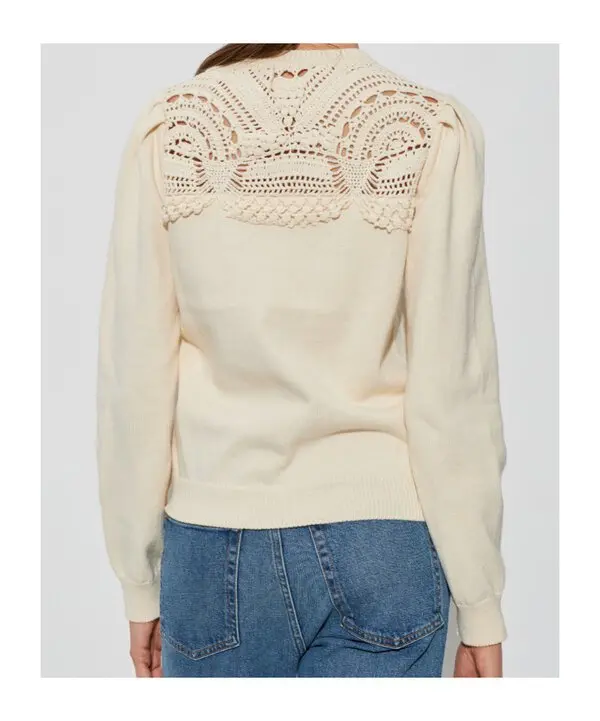 Ulla Johnson Crochet Sweater With Lace Embellishments