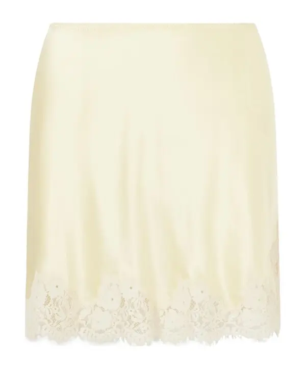 DÔEN Lace-trimmed Silk Mini Skirt - White