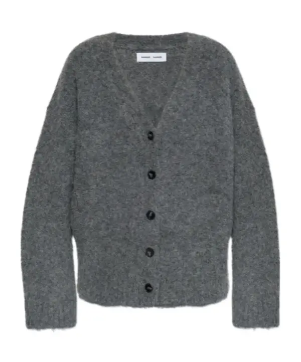 SAMSOE SAMSOE Alpaca Wool Button Cardigan - Gray