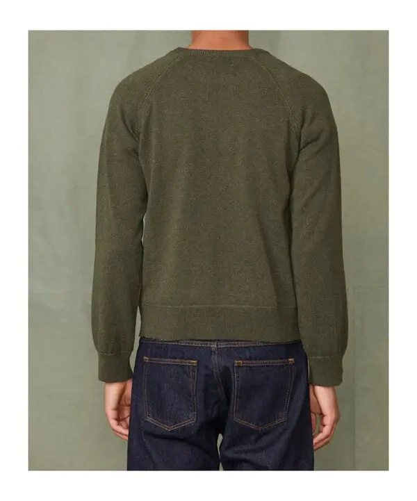 Officine Générale Raglan-sleeve Crew Neck Sweater - Olive