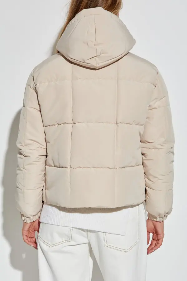 EA7 Quilted Padded Zip-up Jacket With Hood - Nude