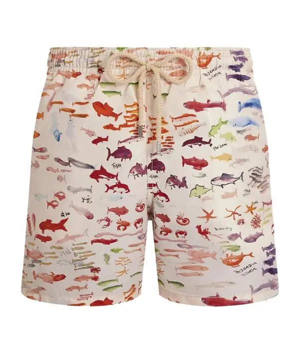 Vilebrequin Watercolour Fish Print Swim Shorts - Nude