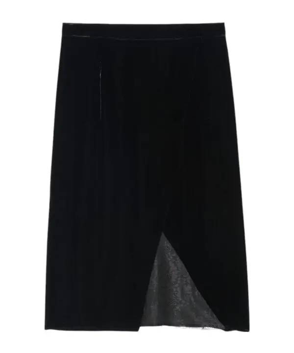 Zadig&Voltaire Velvet Skirt With Lace Trim - Black