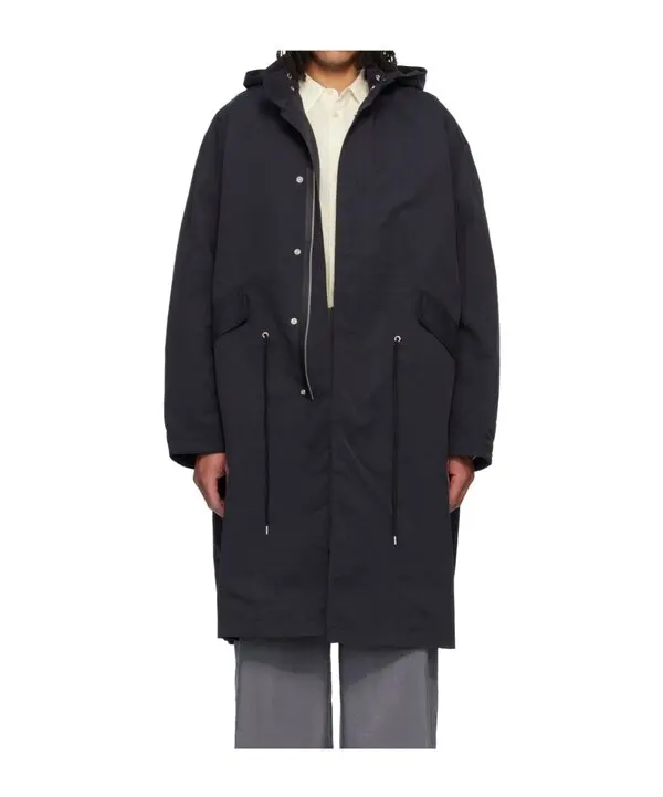 Studio Nicholson Water-repellent Nylon Taffeta Coat With Detachable Hood - Black