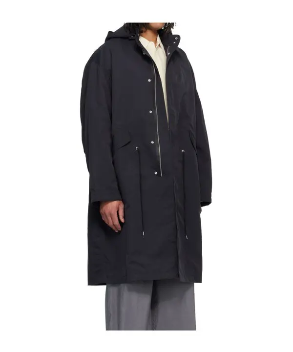 Studio Nicholson Water-repellent Nylon Taffeta Coat With Detachable Hood - Black