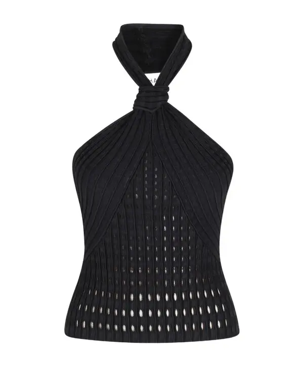 Simkhai Halter Neck Knotted Top - Black