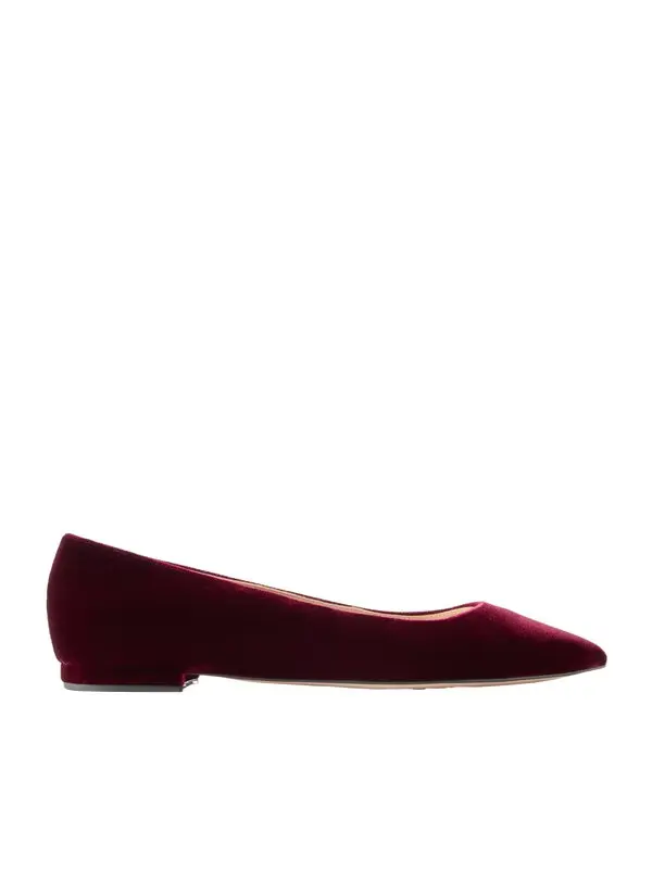 GIANVITO ROSSI Velvet Point-toe Flats - Brown